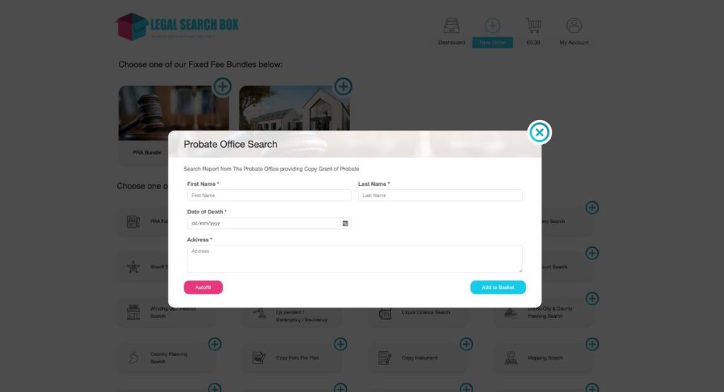 Probate Office Search | Legal Search Box | Corporate Access